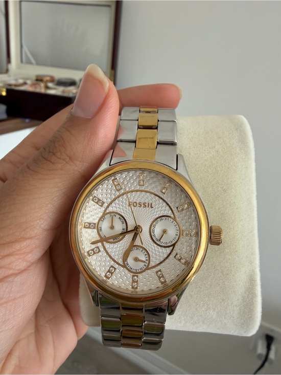 Fossil | Accessories | Fossil Twotone Gold And Silver Chronograph Watch ...